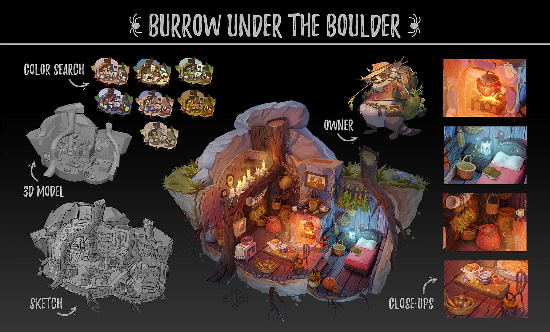 Alice Selezneva - Burrow under the Boulder — Diorama project