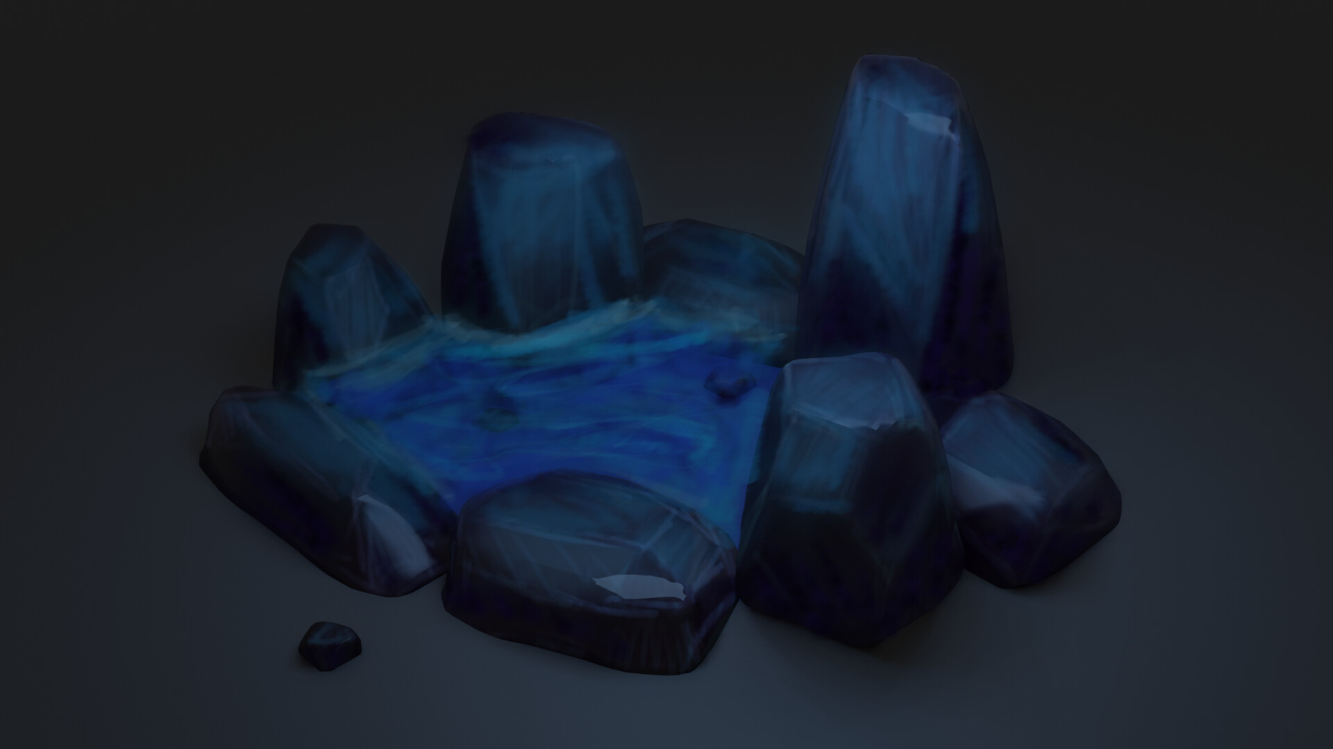 ArtStation - stones and pond