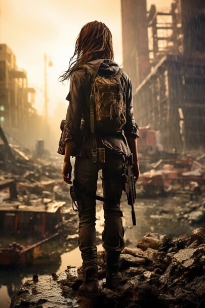 ArtStation - print of a post-apocalyptic woman