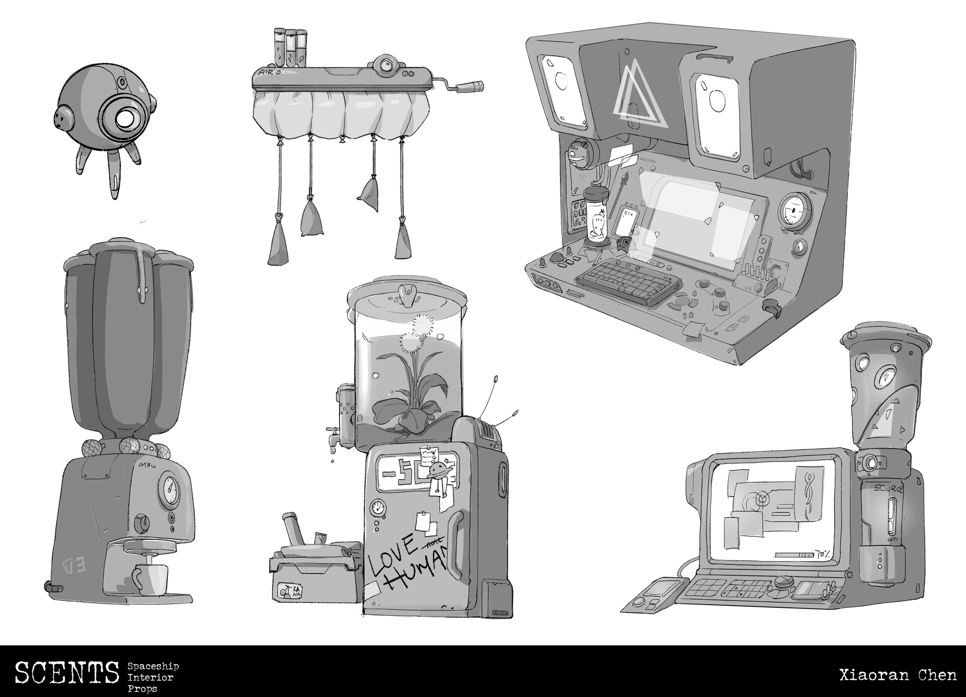 ArtStation - Prop Designs for 02's room