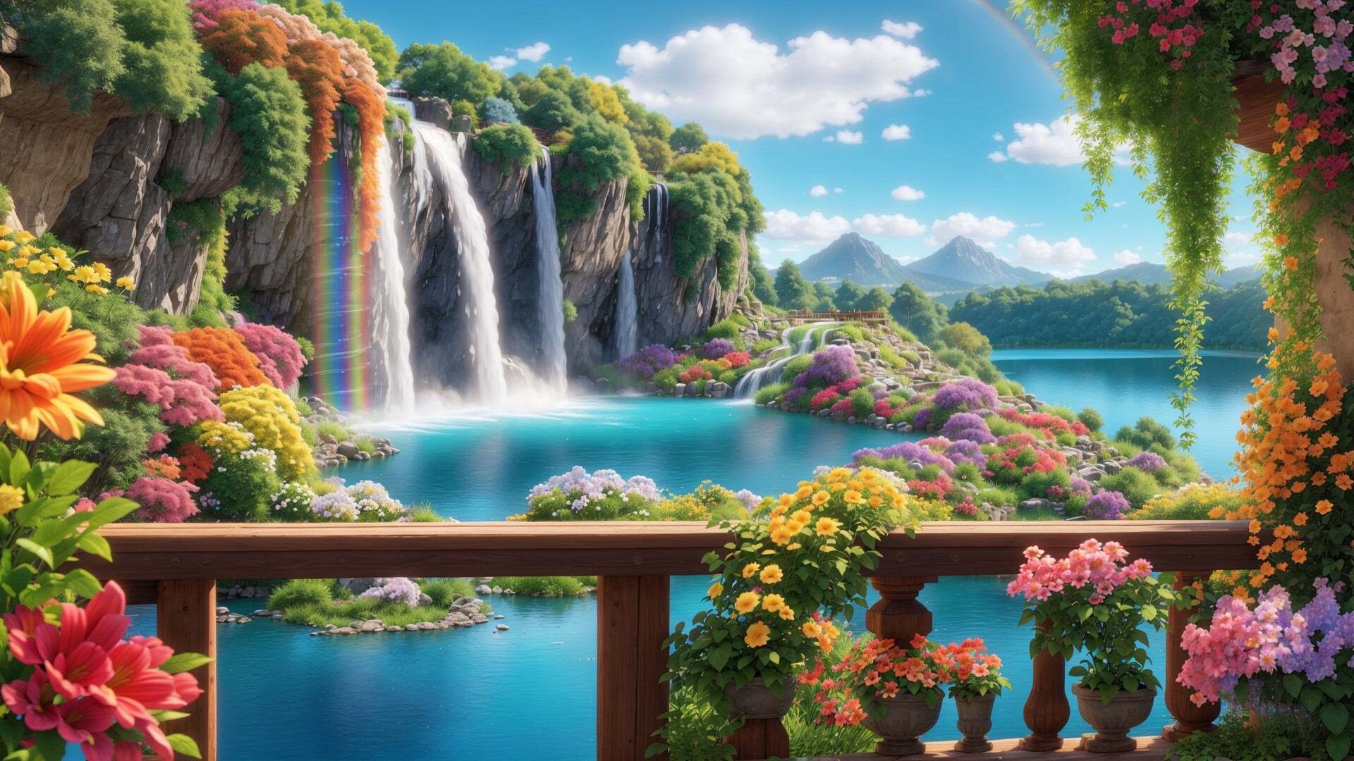 Delia Wright - Natural Waterfall - An Enchanting Cascade