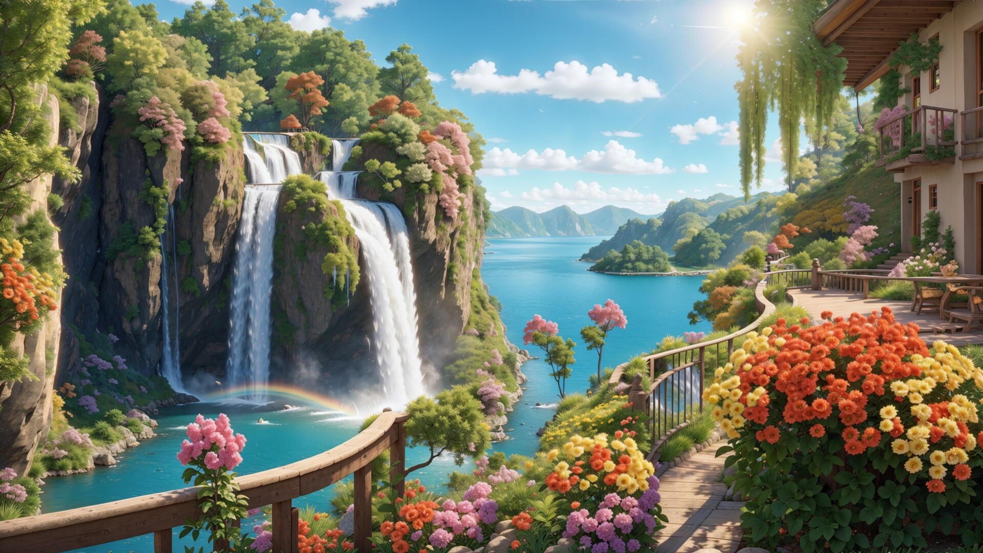 Delia Wright - Natural Waterfall - An Enchanting Cascade