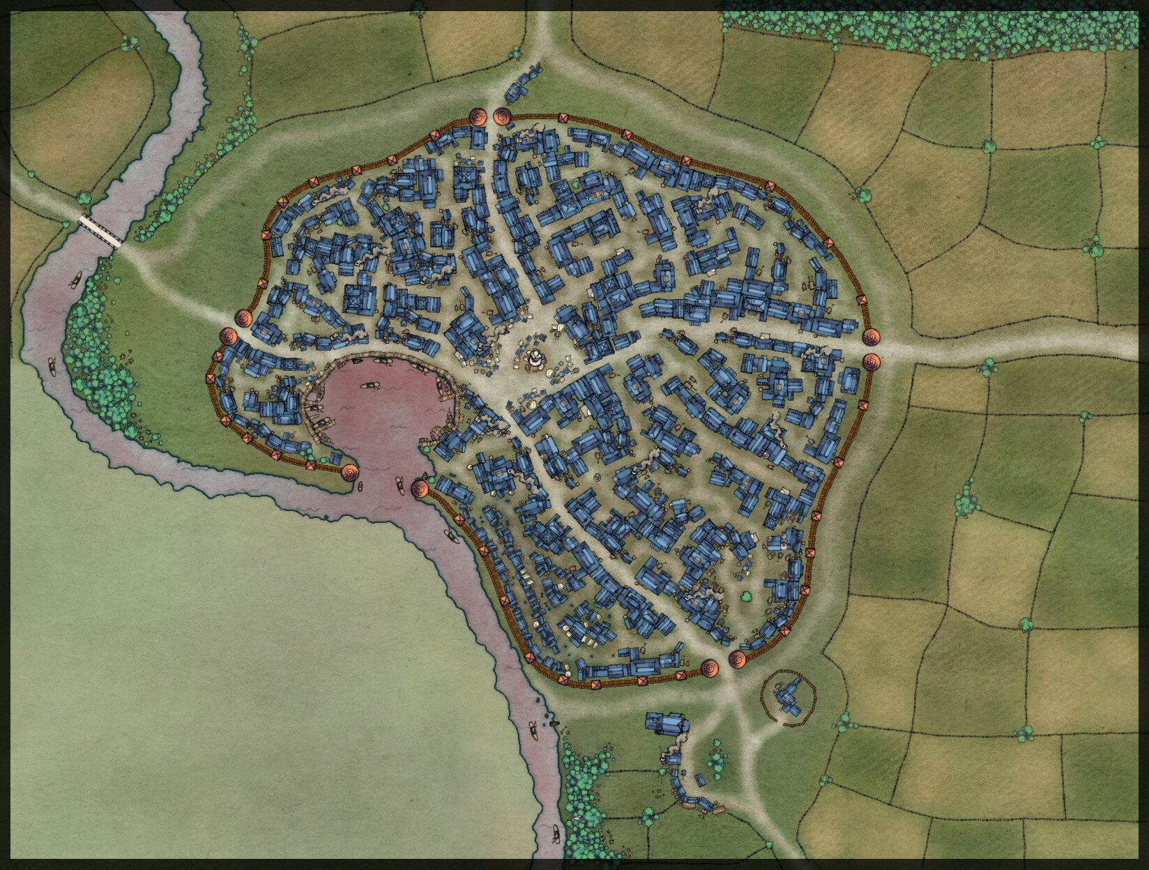 ArtStation - [Commission] The City States, Redly River Detail Map
