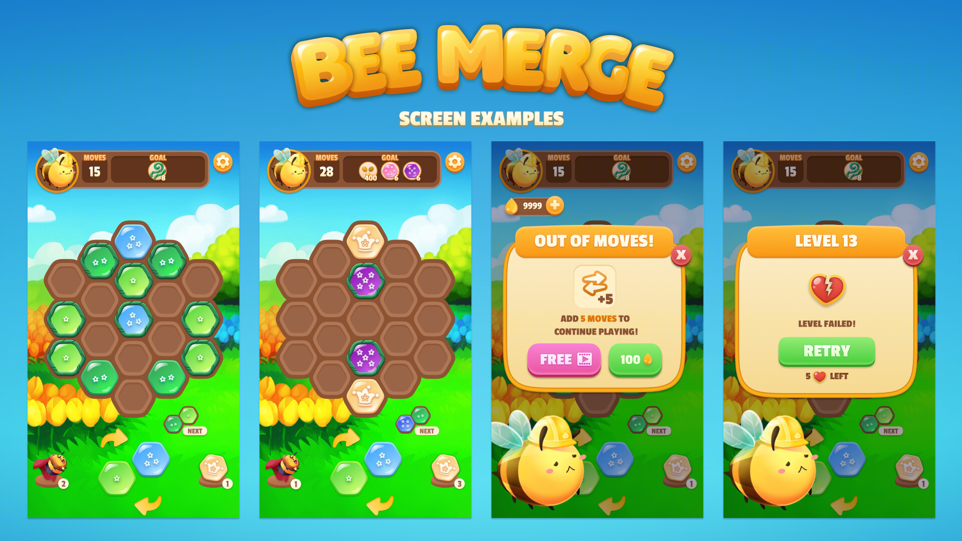 Joanna Andrzejczak - Bee Merge - UI Design