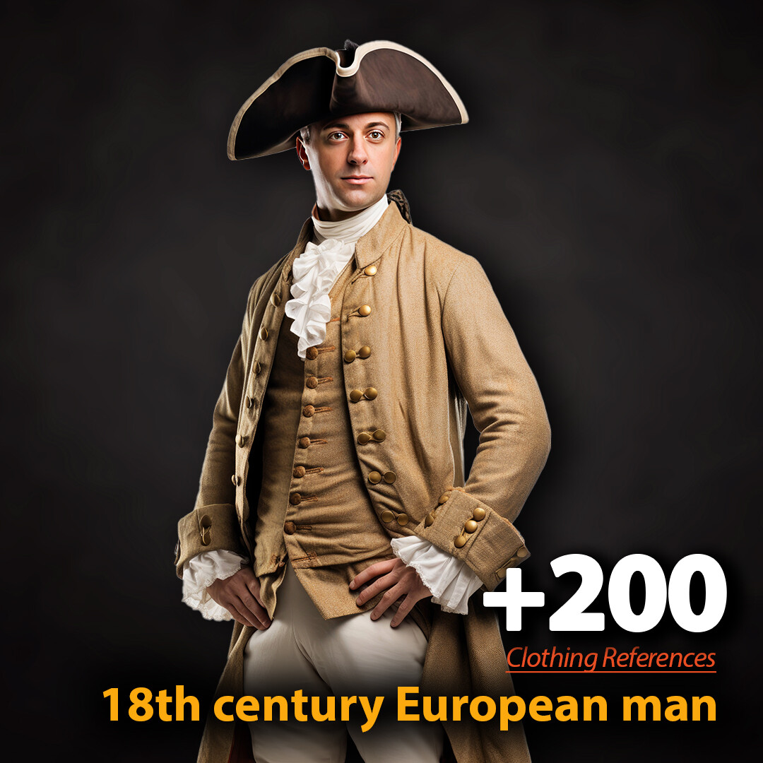ArtStation - +200, 18th century European man Clothes. Character ...