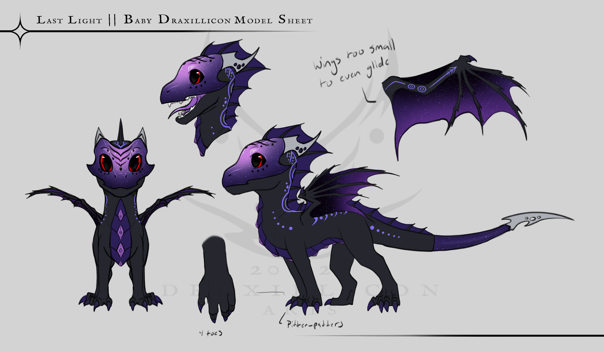 ArtStation - Last Light || Baby Draxillicon Model Sheet