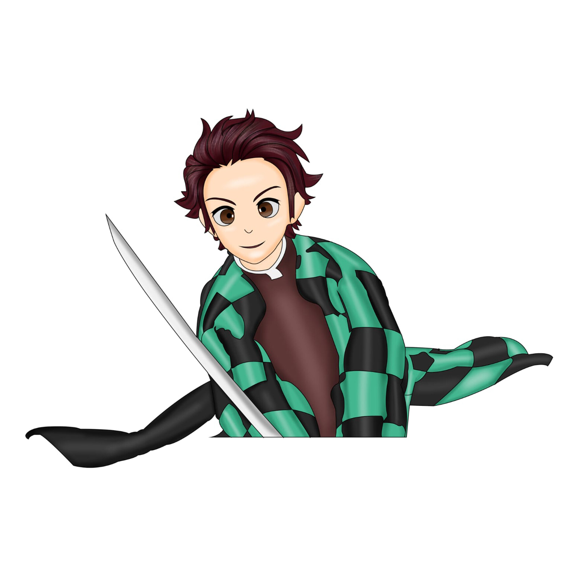 ArtStation - Half body pfp of Tanjiro Kamado