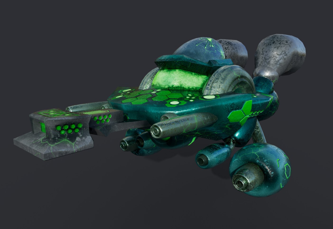 ArtStation - Alien Combat Spaceship Emissive Texture Test