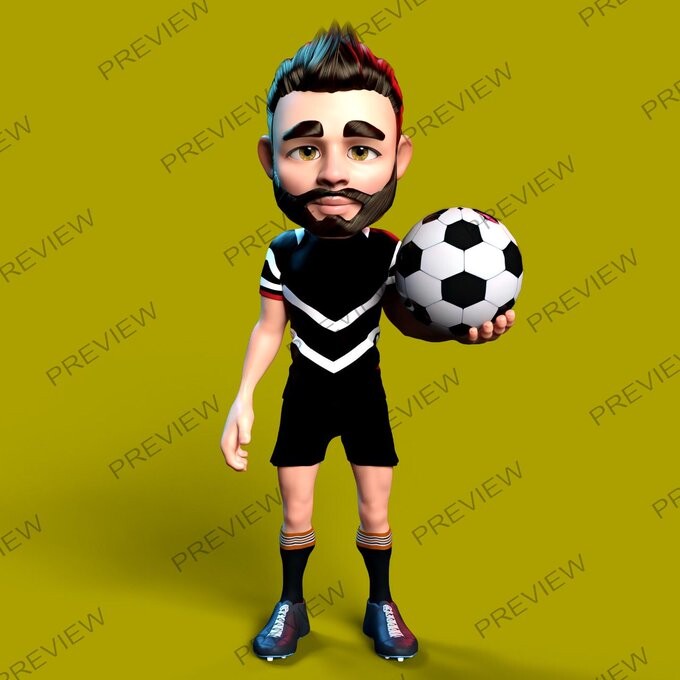 ArtStation - 3D Rendered Real Face Soccer Player (3D character)