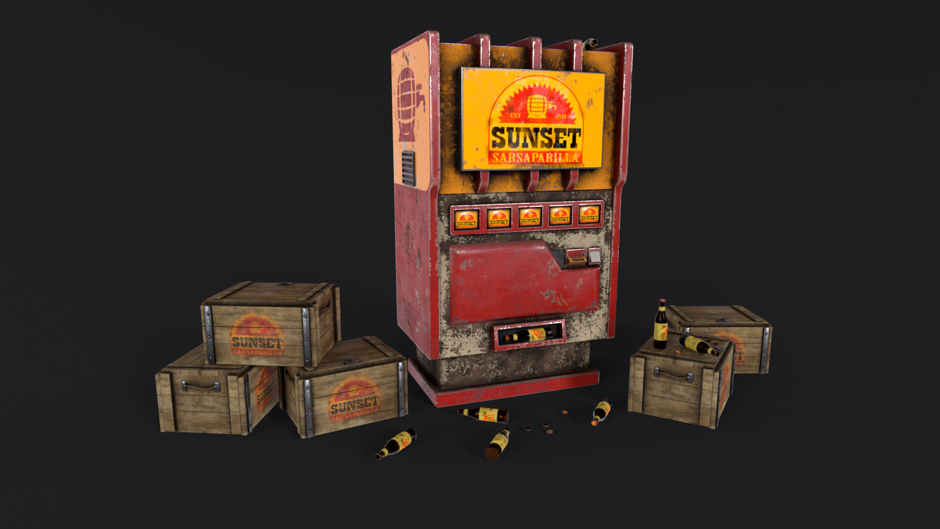 ArtStation - Sunset Sarsaparilla Vending Machine