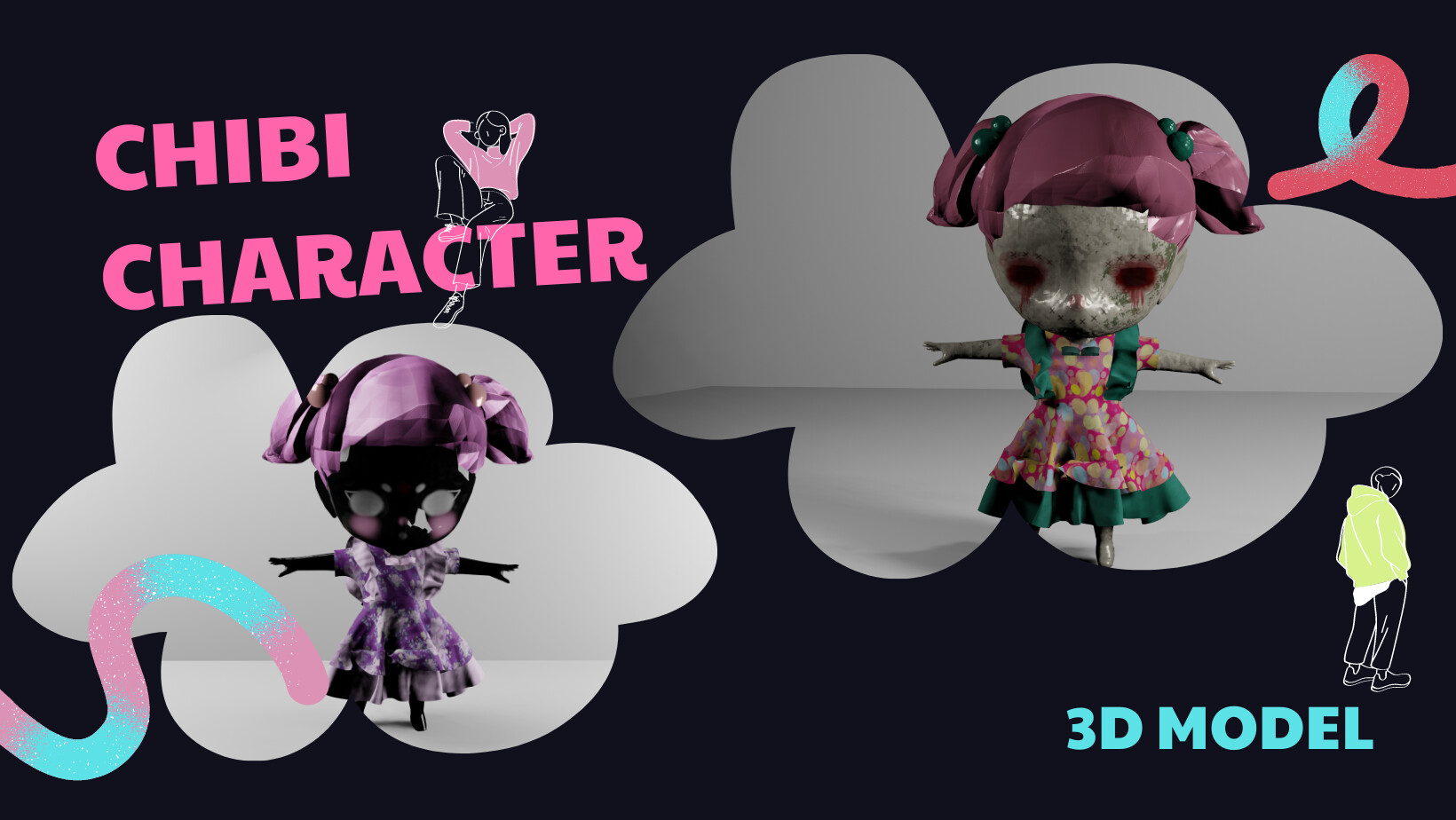 ArtStation - 3d model( chibi doll)