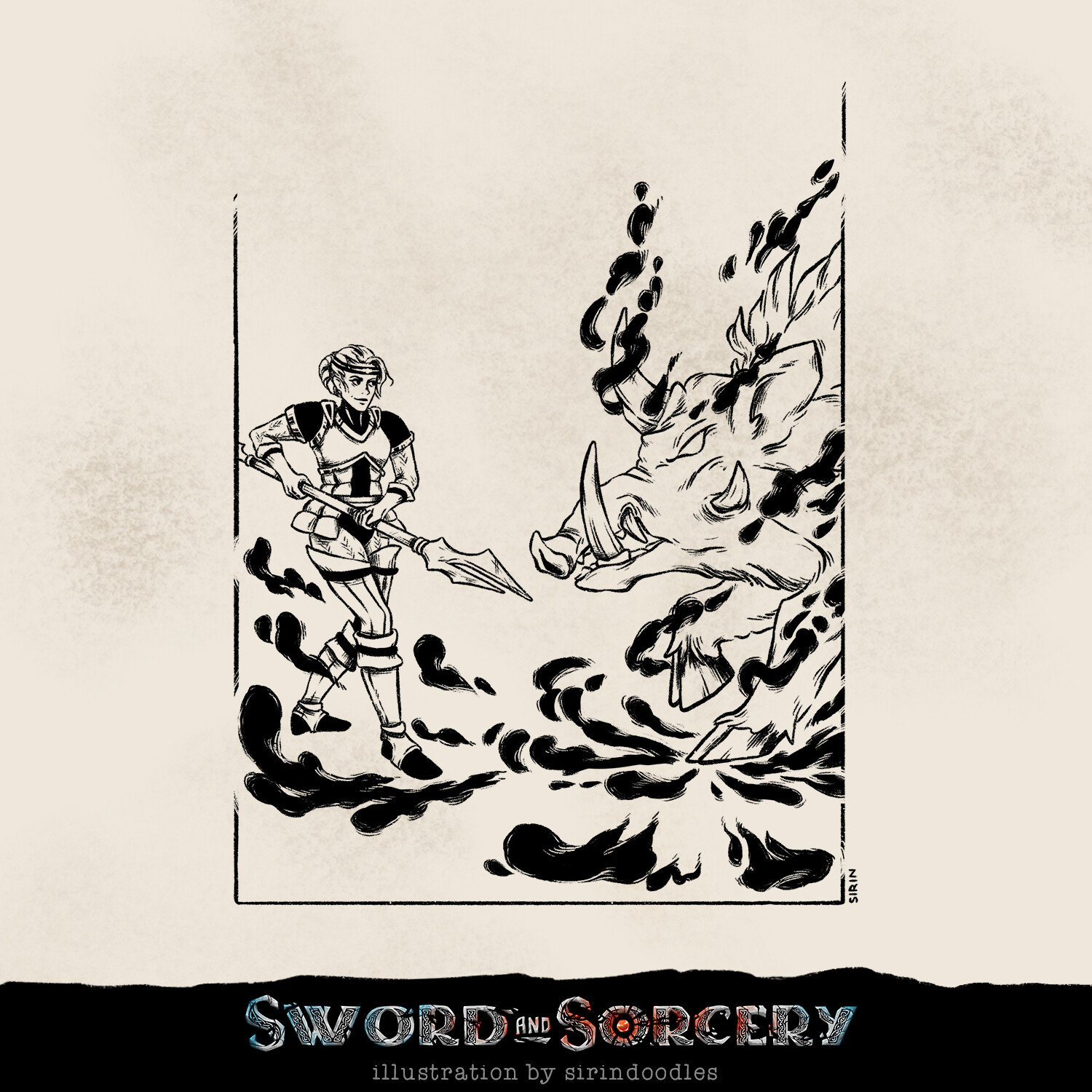 Sirin Doodles - Polearm fighter - Sword and Sorcery fantasy game ...