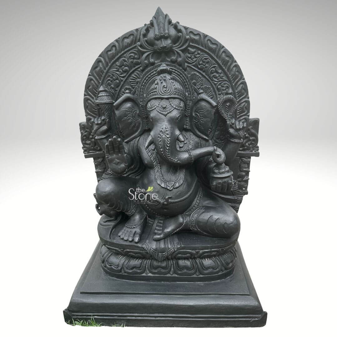 ArtStation - Black Stone Ganesha Murti 30″ | www.thestonestudio.in