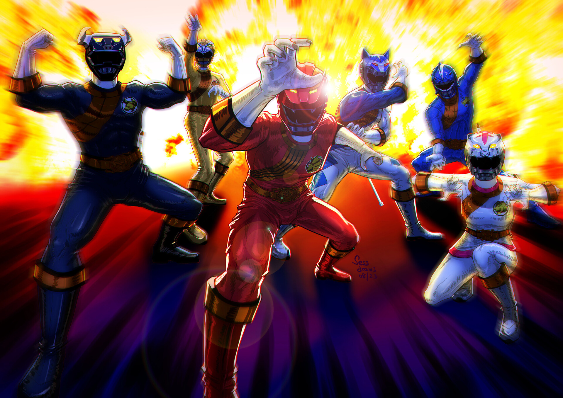 ArtStation - Fan Art Illustration: Power Rangers Wild Force