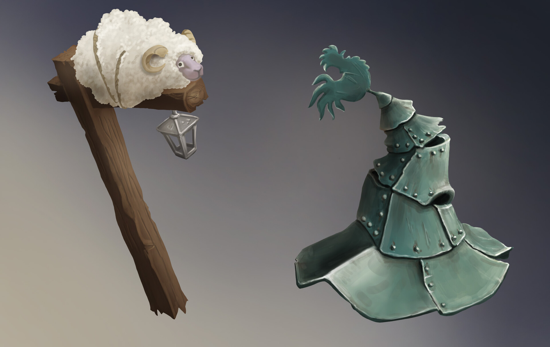 ArtStation - Giant wizard's wand and hat