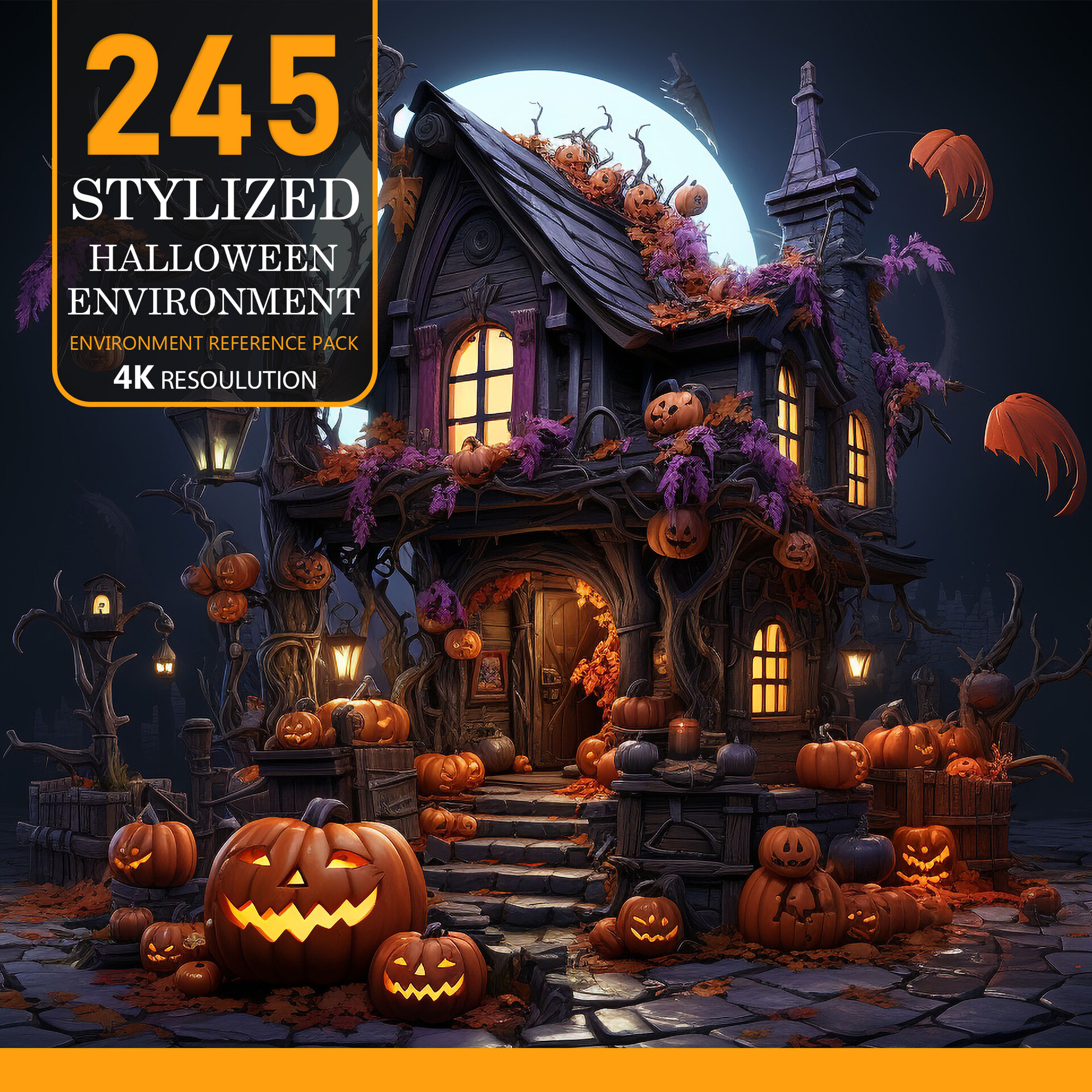 ArtStation - Stylized Halloween Environment Vol.10-4K|Environment ...