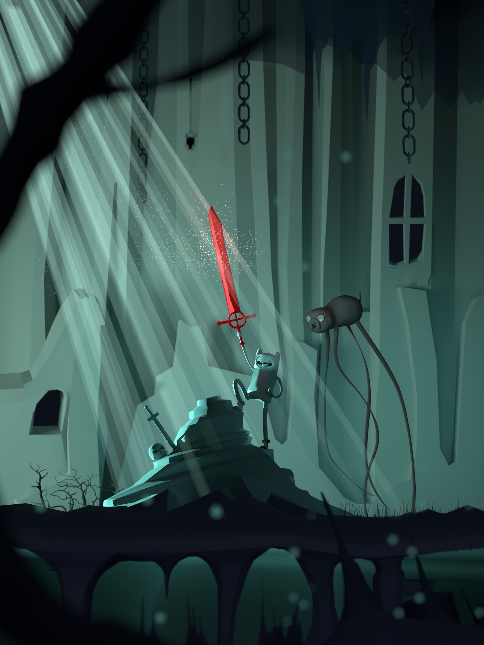 ArtStation - Demon Sword Finn and Jake