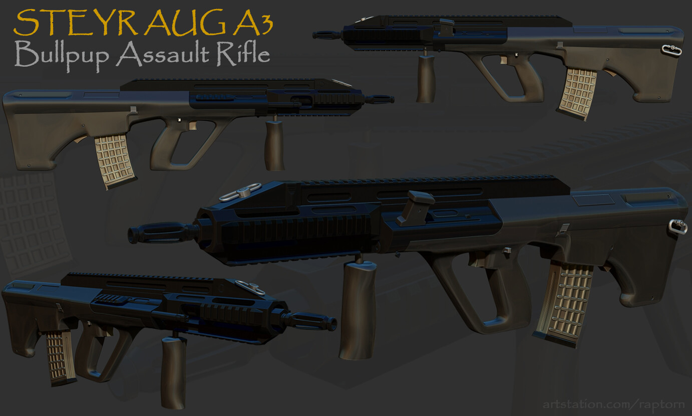 ArtStation - Steyr AUG A3 Bullpup Rifle 3D