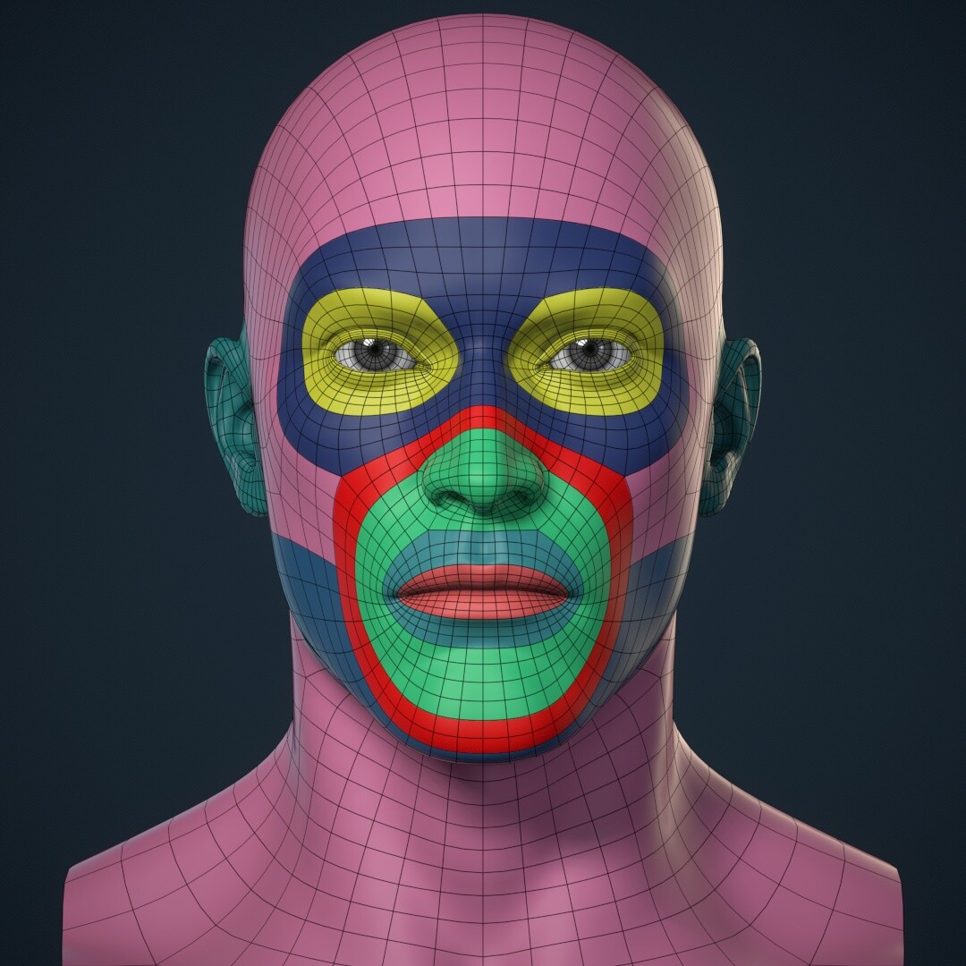 ArtStation - Male Head Basemesh - Game Ready