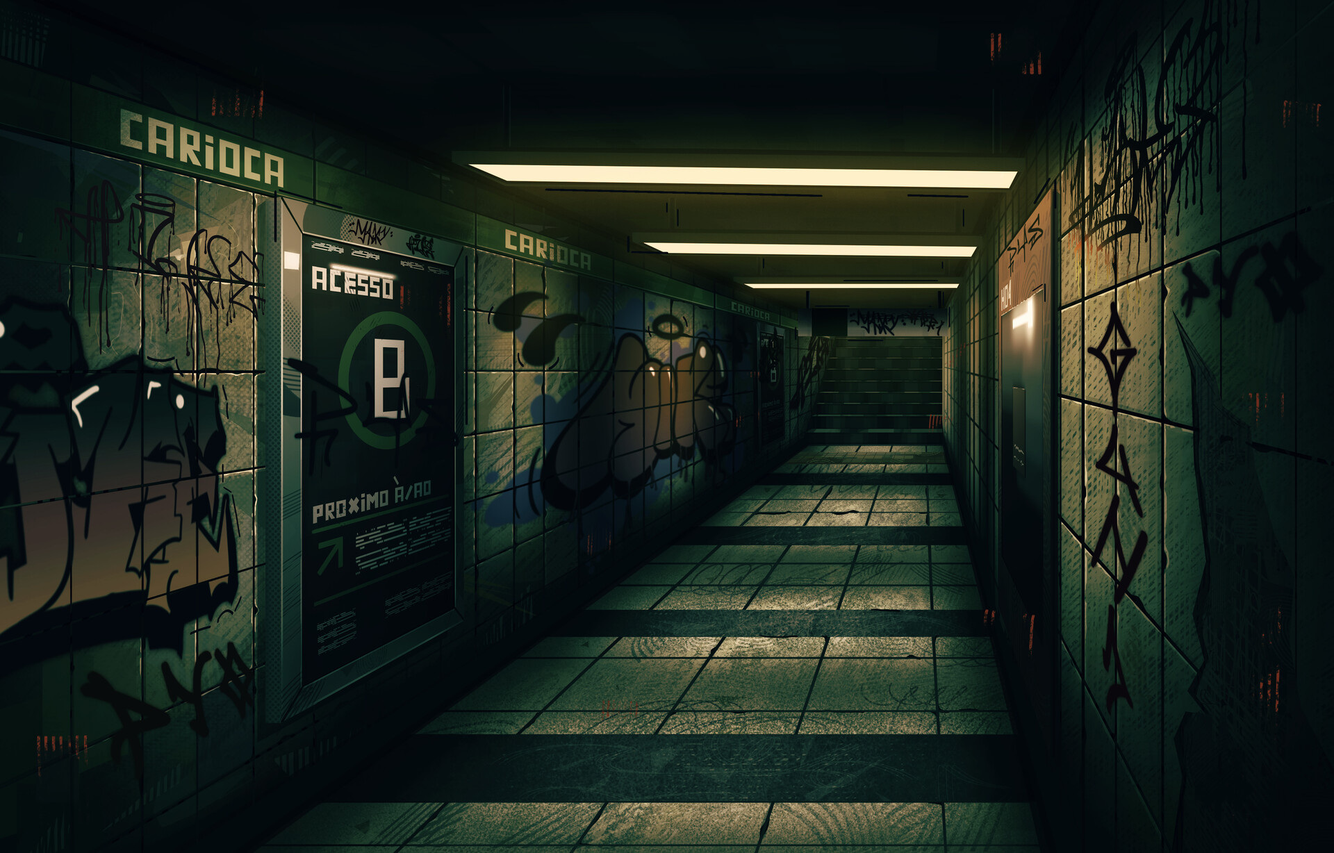 ArtStation - Subway Graffiti Mood Study 2