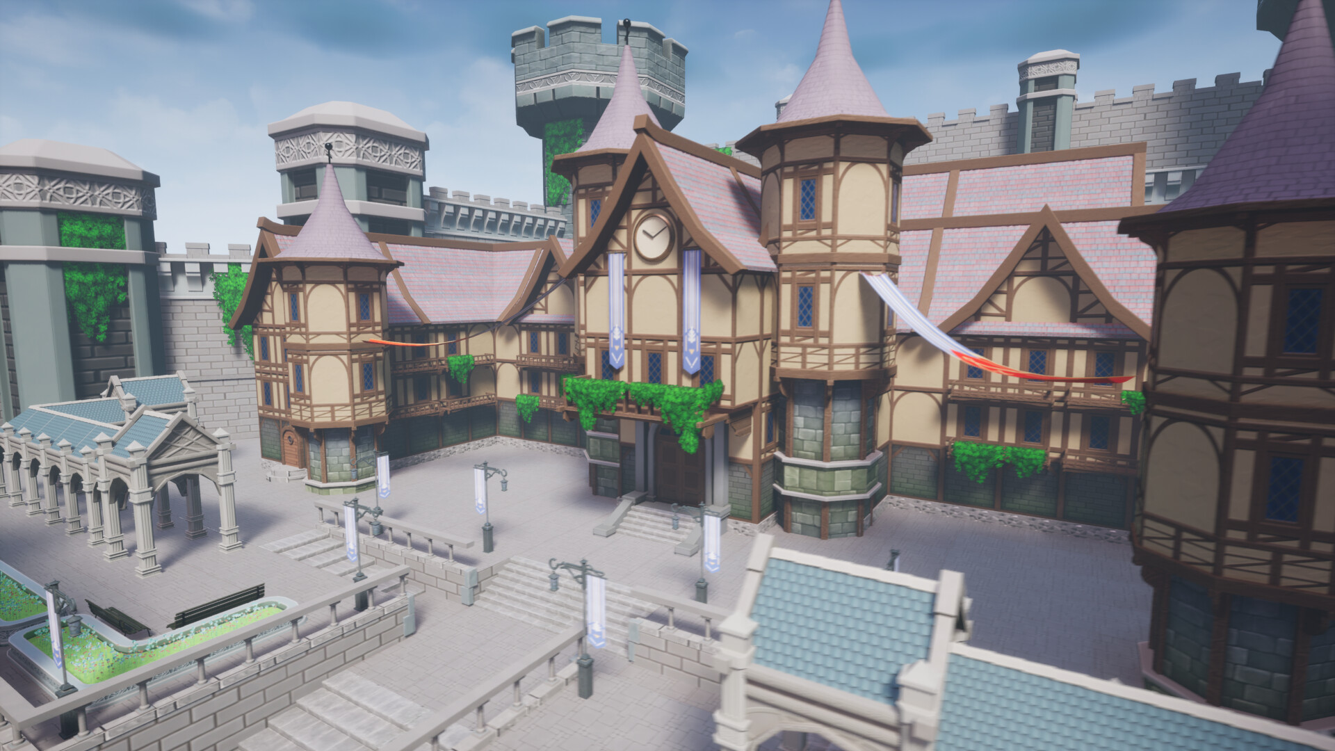 Michael Ramolete (Myrallia) - Medieval Stylized : Moonlit town