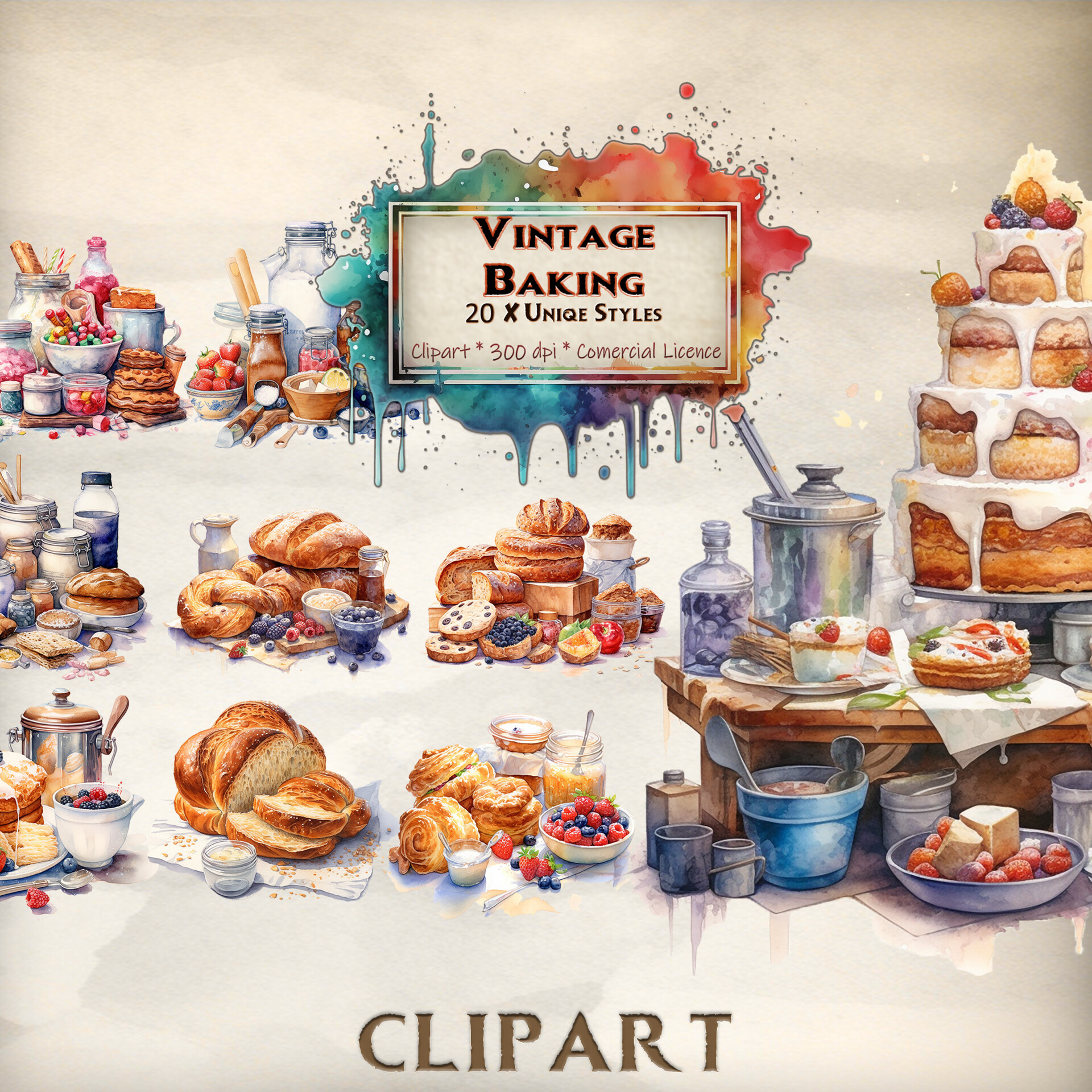 Vintage Baking Clipart