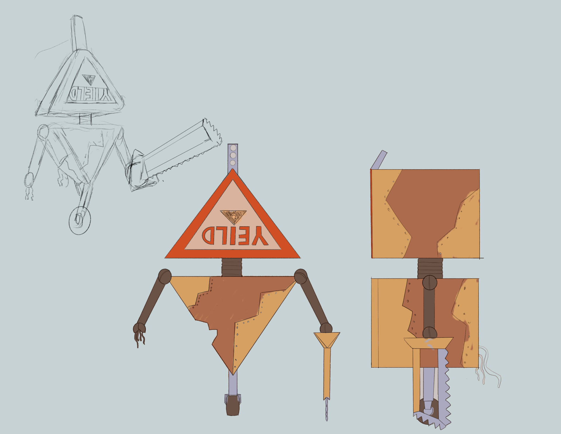 ArtStation - Scrap Bot Game Enemy Design