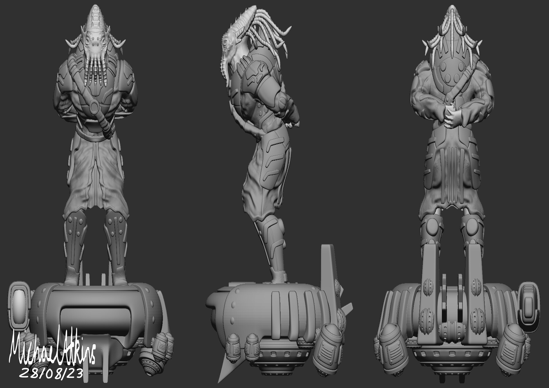 ArtStation - Michael Atkins 3D Cuttlefish Alien Character Sheet AO