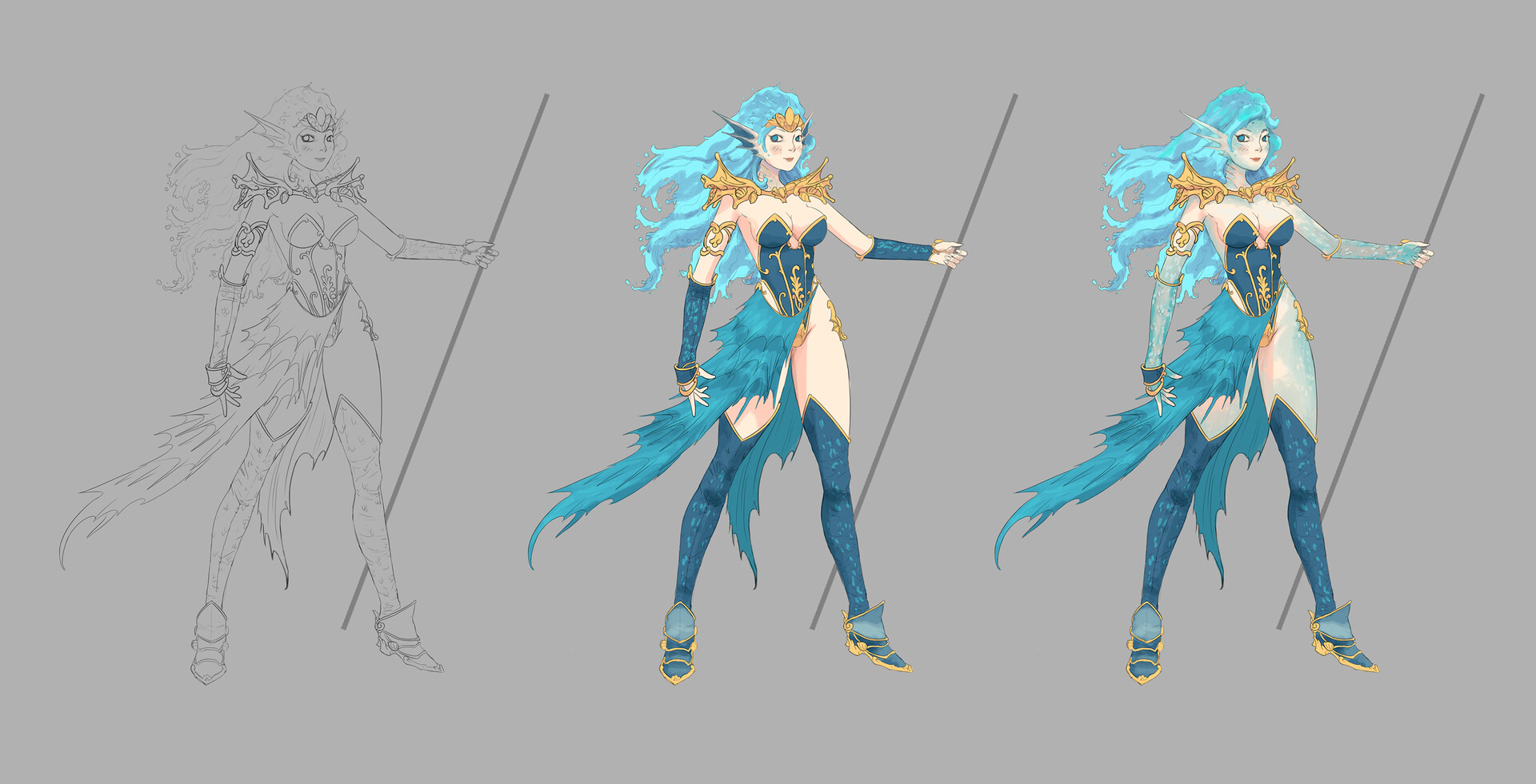 ArtStation - Water Maiden character process
