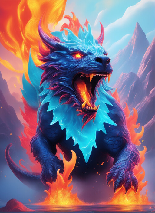 ArtStation - monster in fire and ice environment