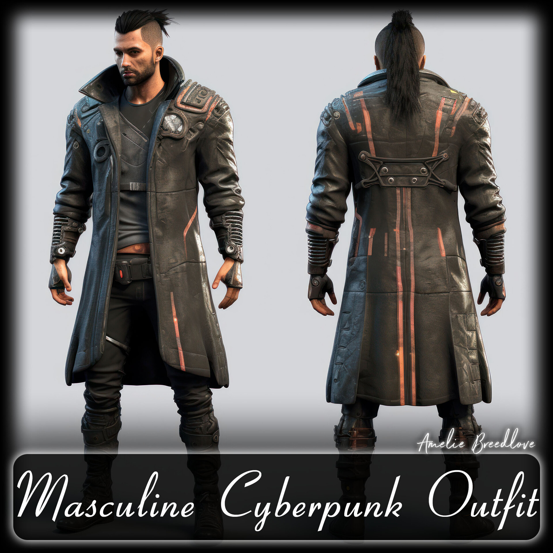 ArtStation - 200 Masculine Cyberpunk Outfit Reference Pack | 4K | v.7