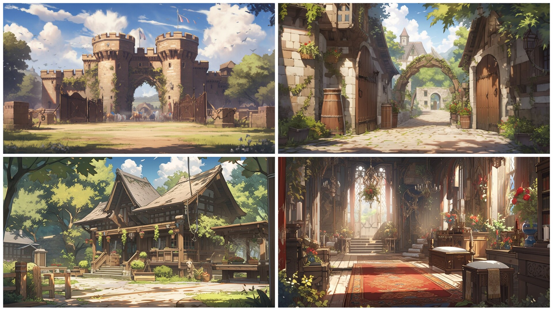 Concept Art - +350 Medieval Anime Environment Concept (4k) | Vol_02