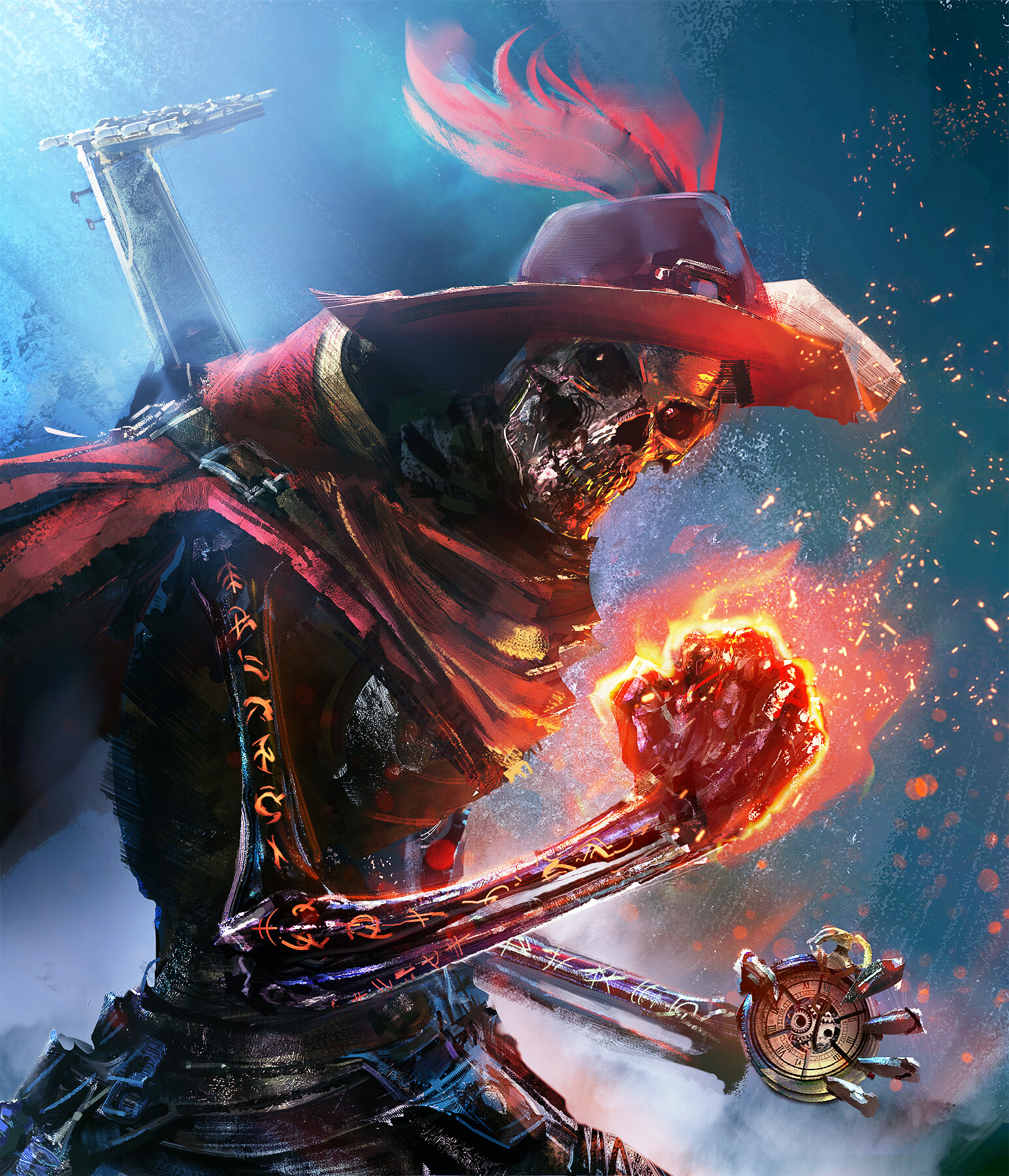 ArtStation - Fire Skeleton Bard gon' fire punch you