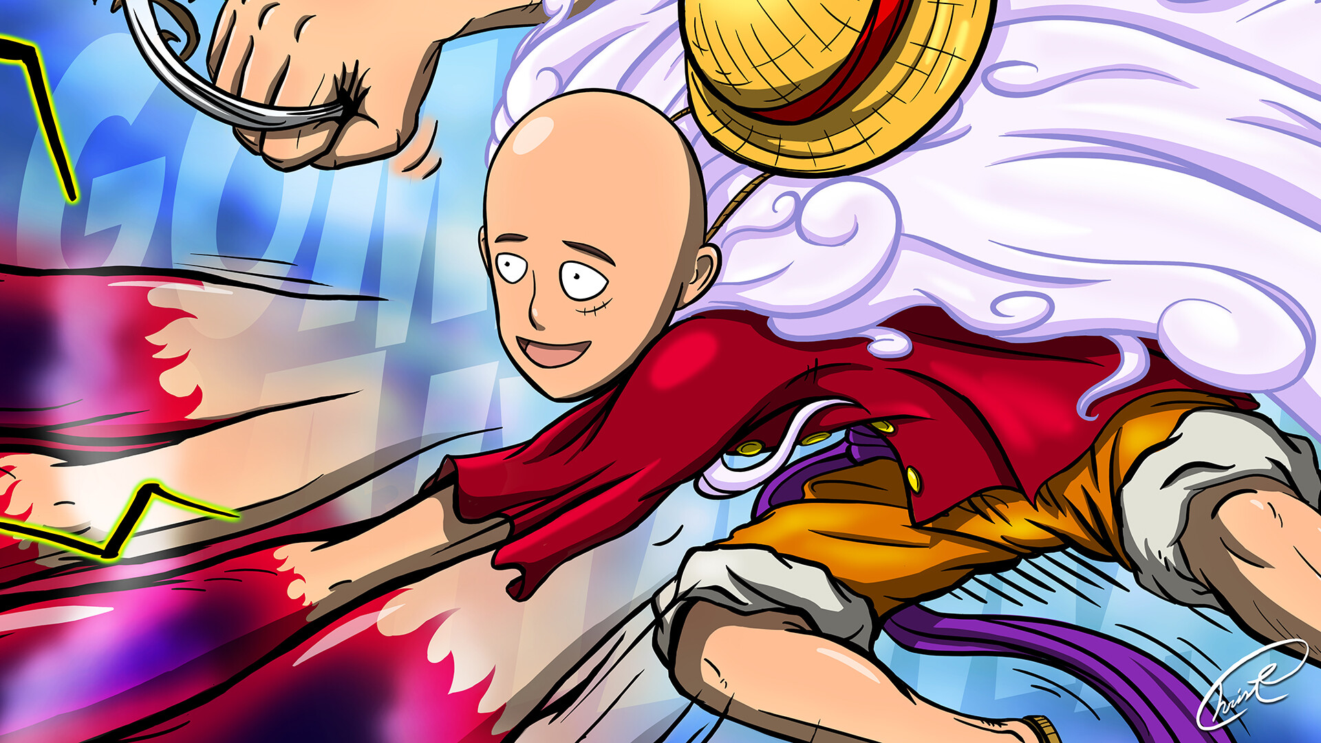 Christopher Tsao - Fusion Sketch: Gomu Gomu Saitama
