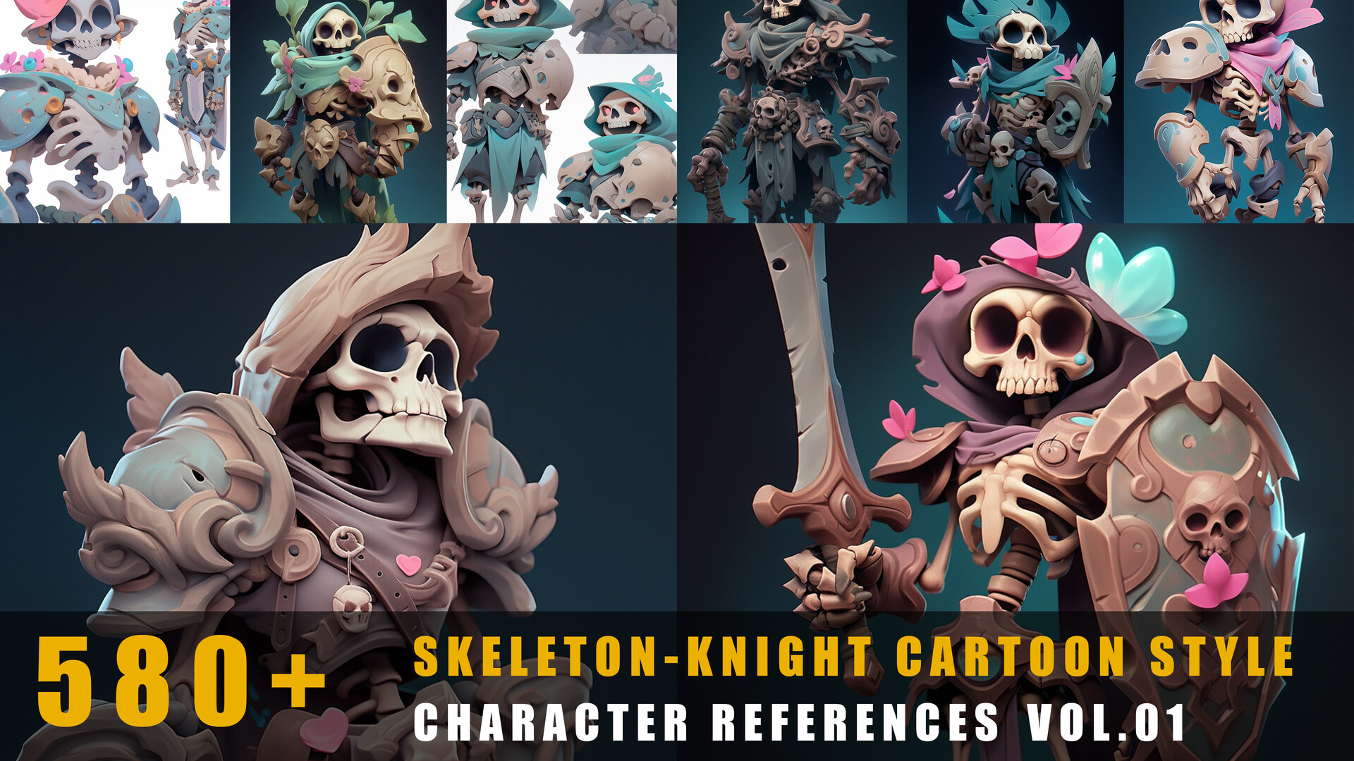 WaterLaw's Studio - 580+ Skeleton-Knight Cartoon Style - Character ...