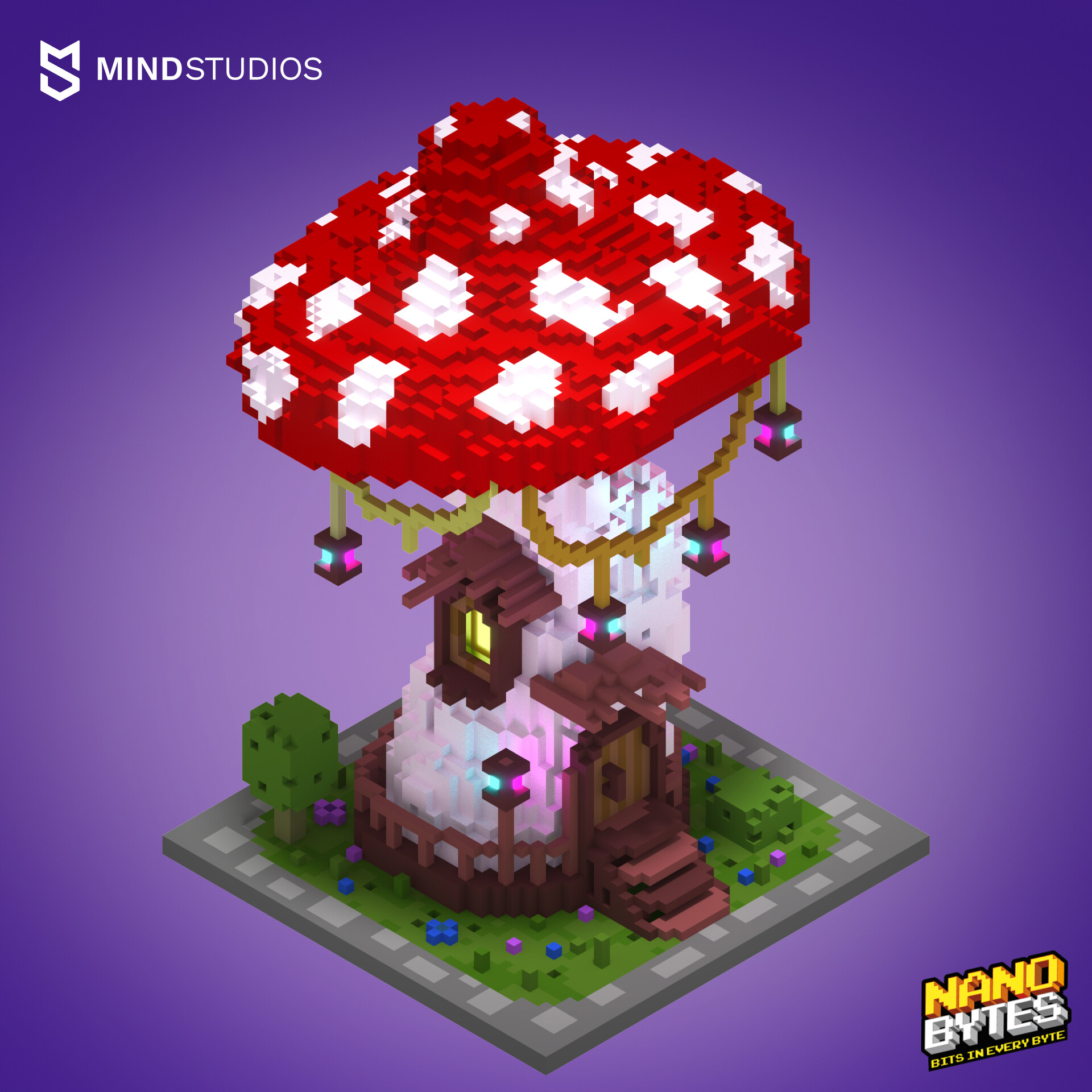 ArtStation - Voxel Mushroom House @ NanoBytes: ByteWorld