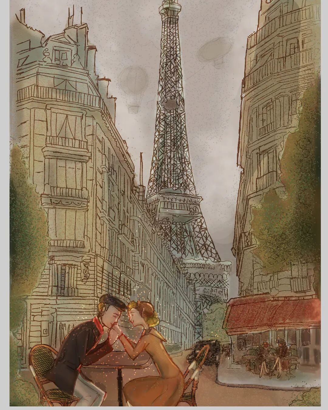 ArtStation - Love couple in paris