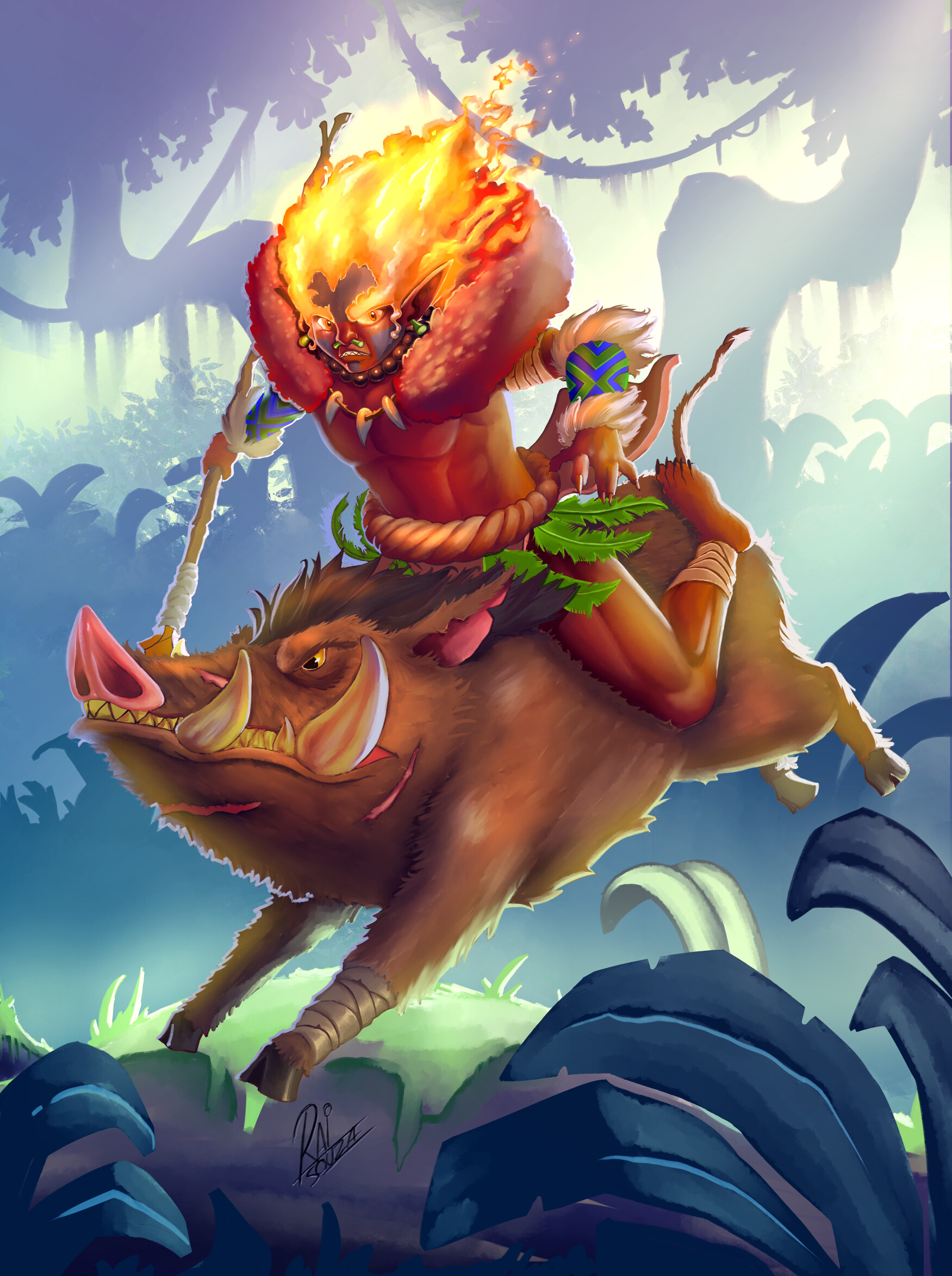 ArtStation - Curupira protector of the forest