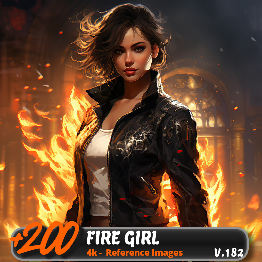 ArtStation - FIRE GIRL VOL. 182/ 4K/ Reference Image