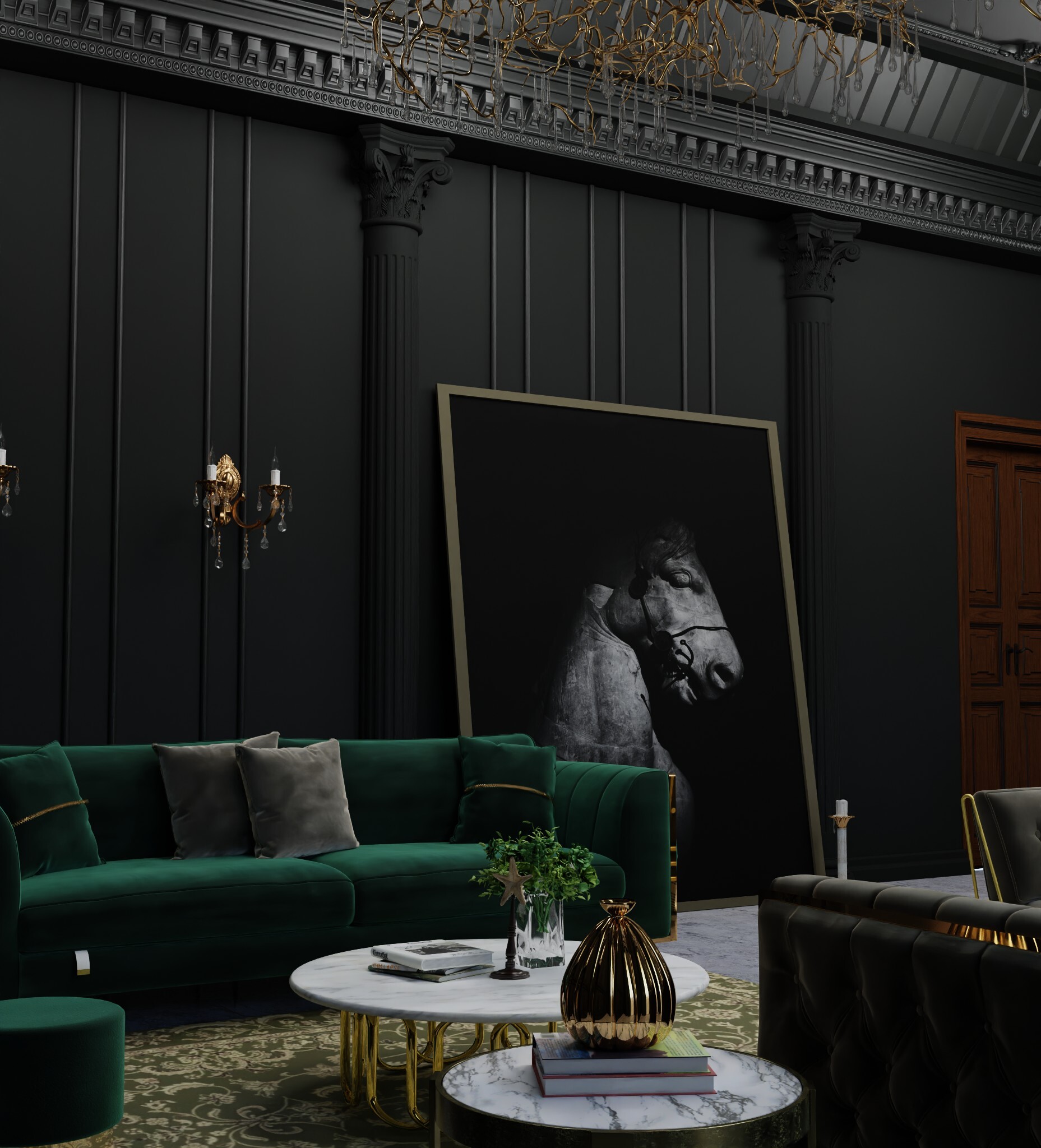 ArtStation - "Between History and Modernity: 3D Classical Room Design"