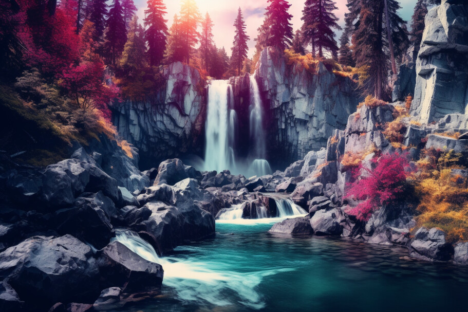 ArtStation - Water fall in natrure