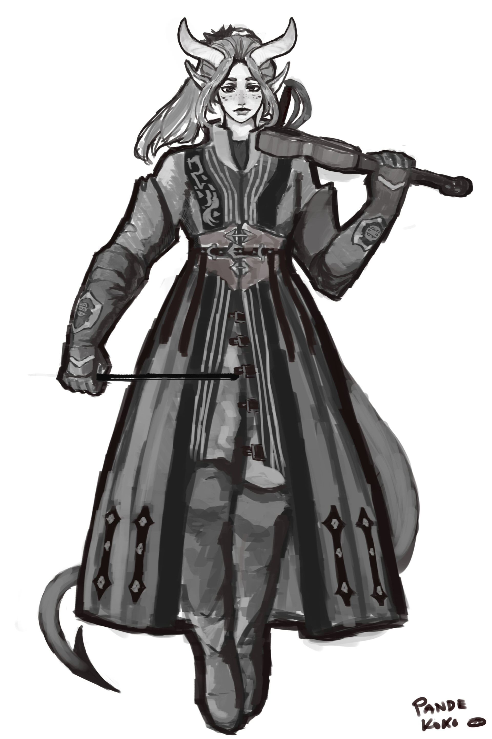 ArtStation - DnD Characters (Sketch, Grayscale, Lineart)