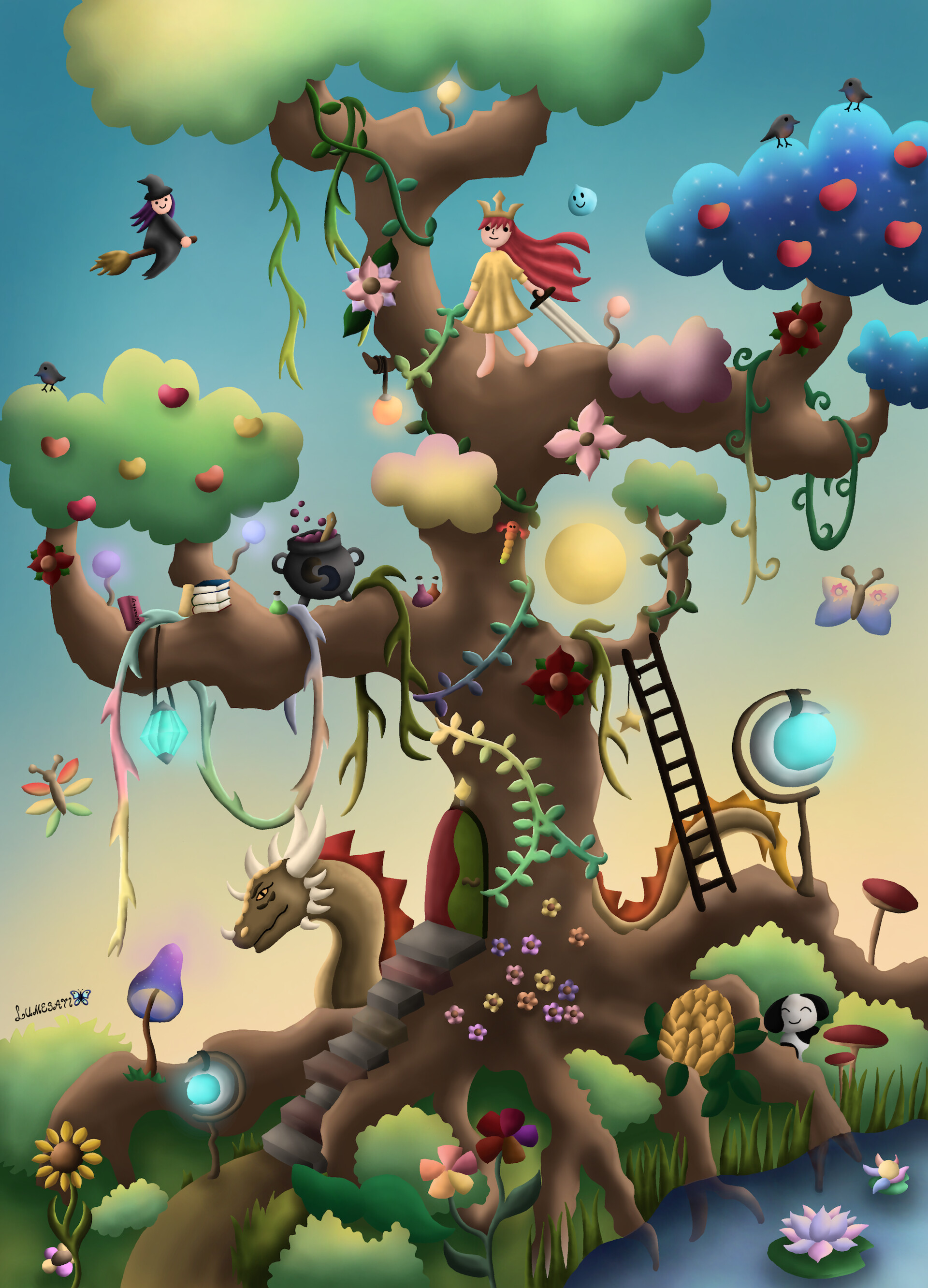 ArtStation - Bluebird magical tree