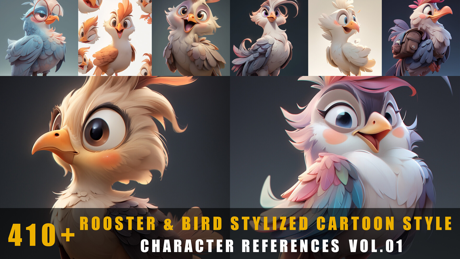WaterLaw's Studio - 410+ Rooster & Bird Stylized Cartoon Style ...