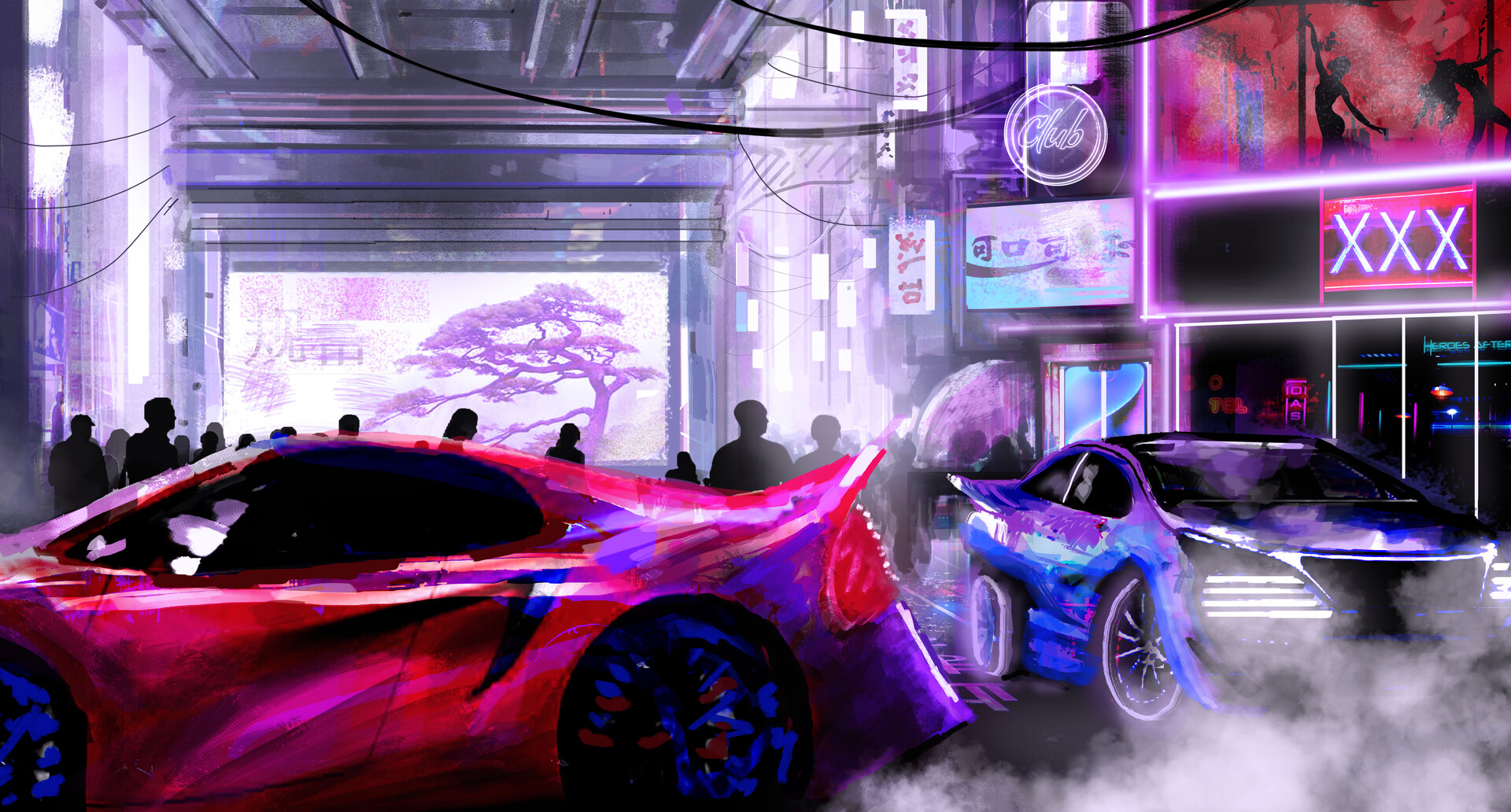 ArtStation - Cyberpunk Concept Art: sketchbook -> digital painting