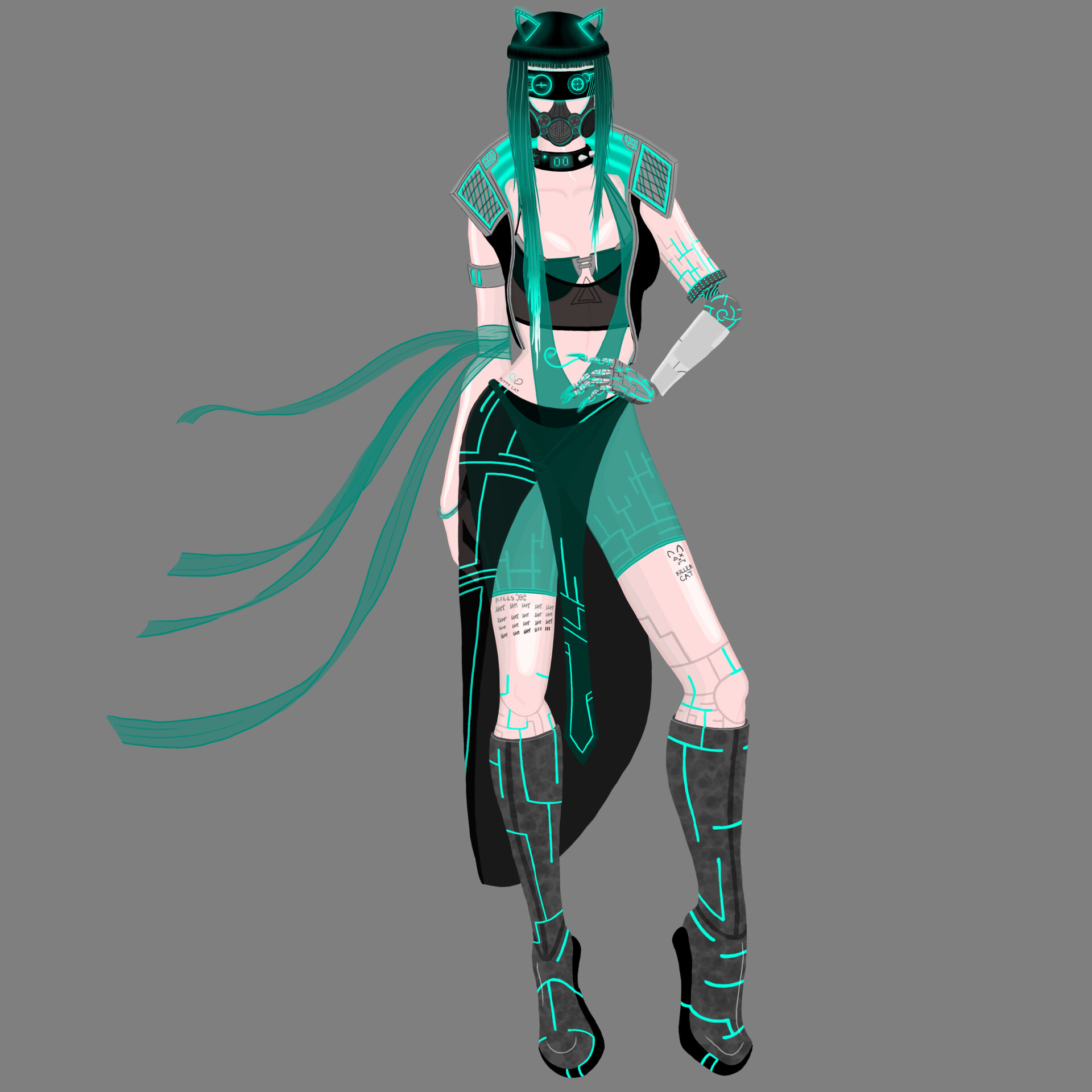 ArtStation - Cyberpunk Assassin - Killer Cat