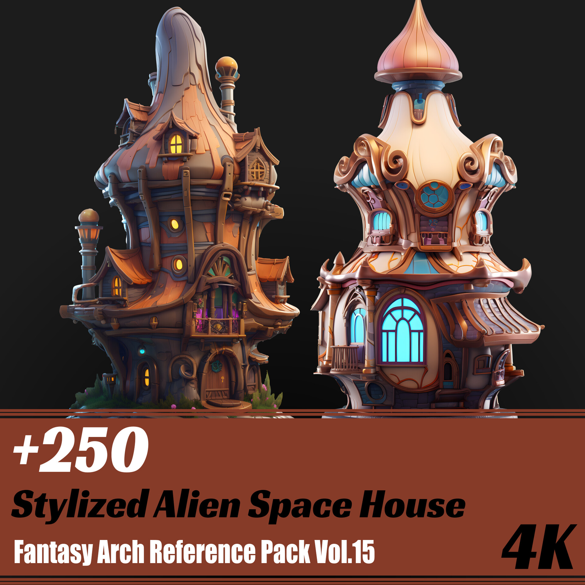 ArtStation - +250 Stylized Alien Space House | 4K | Fantast Arch ...