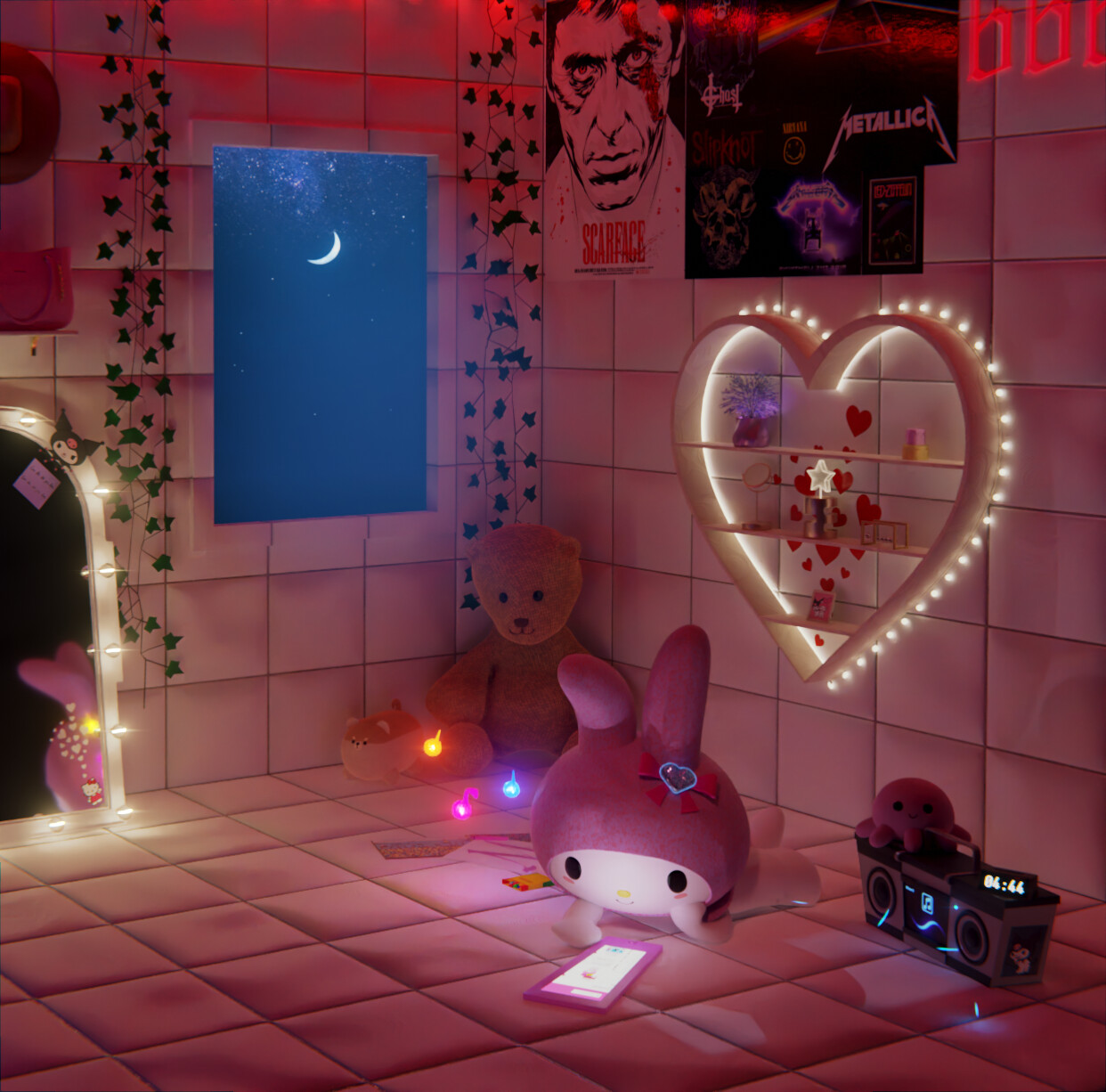 ArtStation - My Melody~Hello Kitty room