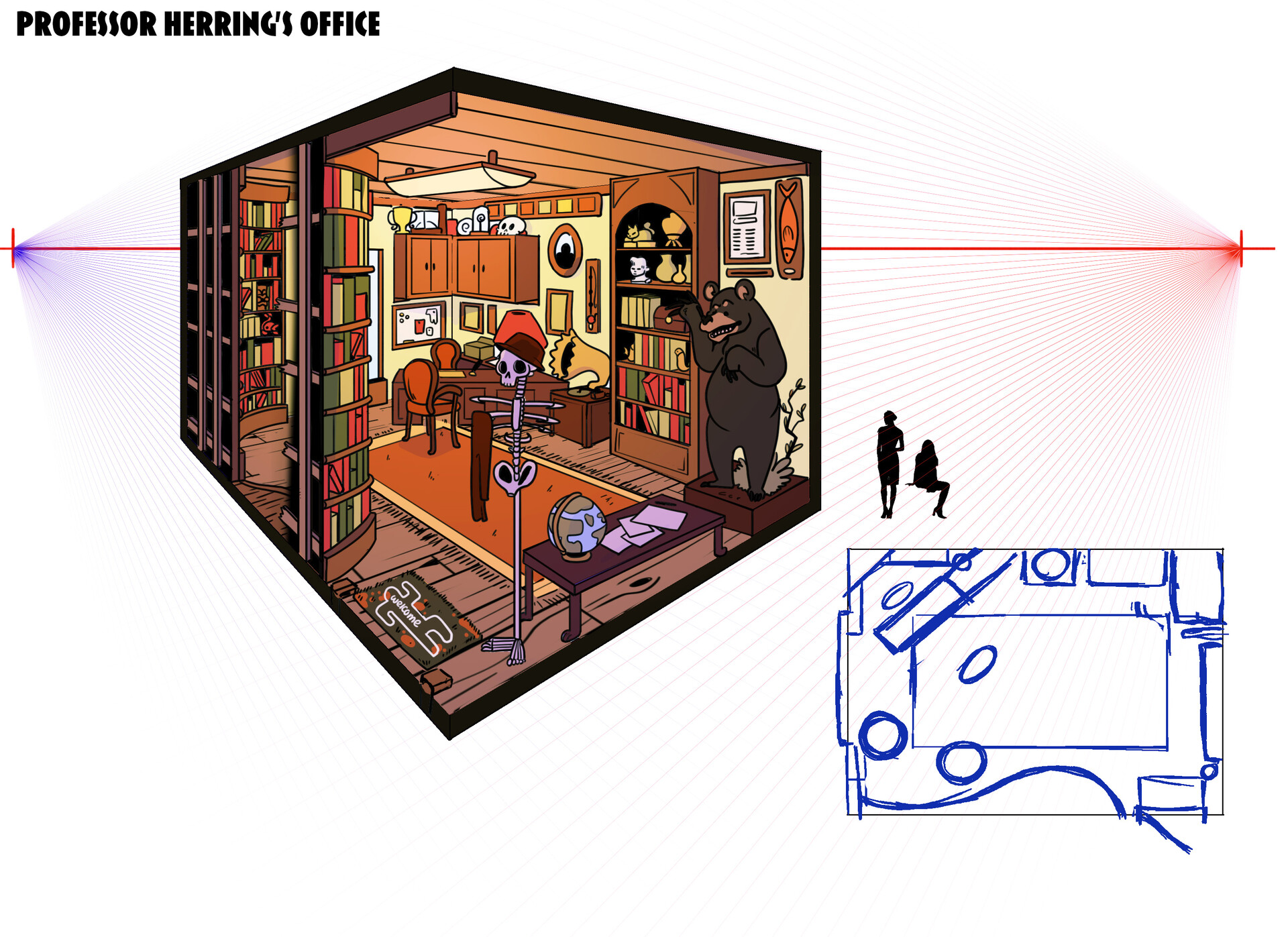 ArtStation - Sullivan Swift: Professor Herring's Office Environment Design