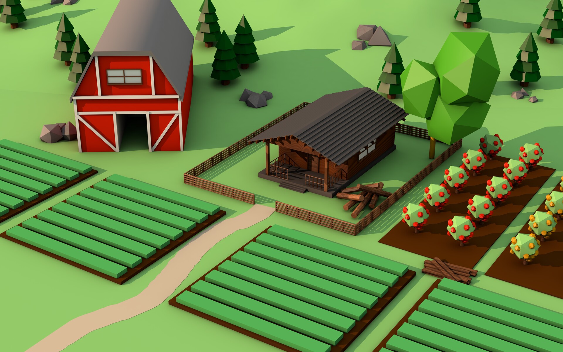 ArtStation - Farm Cinema 4D LowPoly